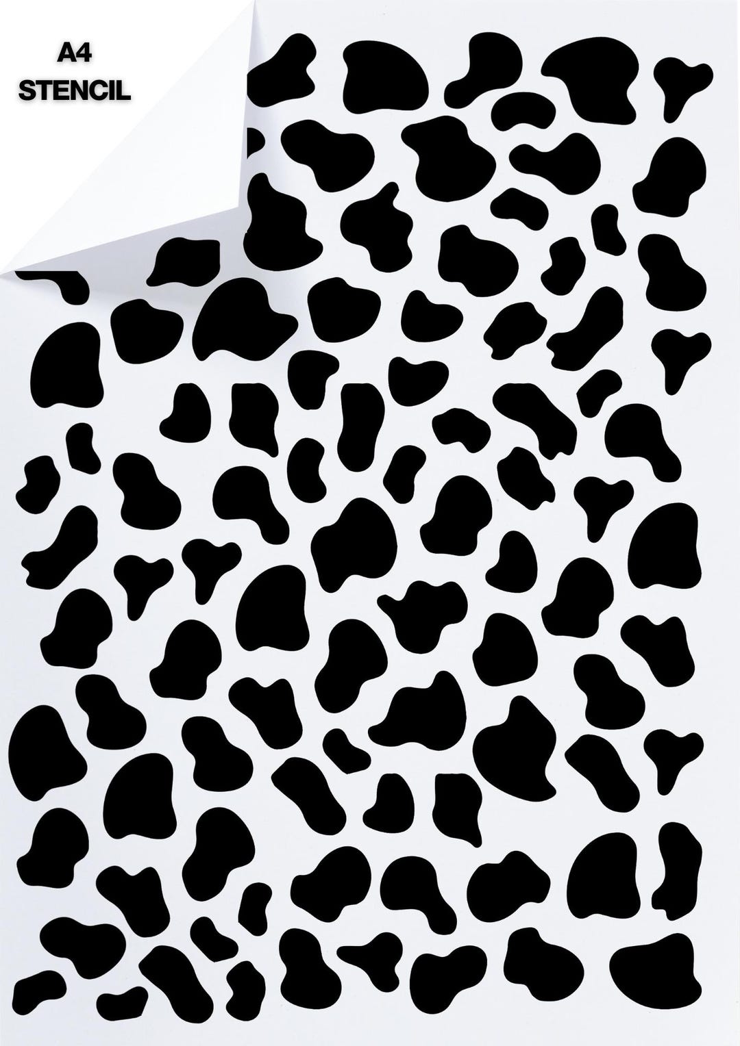 Custom Cow Print Vinyl Stencil - High Quality for Shoes, Clothes, Wood ...
