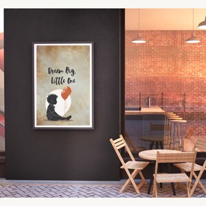 Dream Big Kids Poster - Inspirational Wall Art With Sitting Child ...