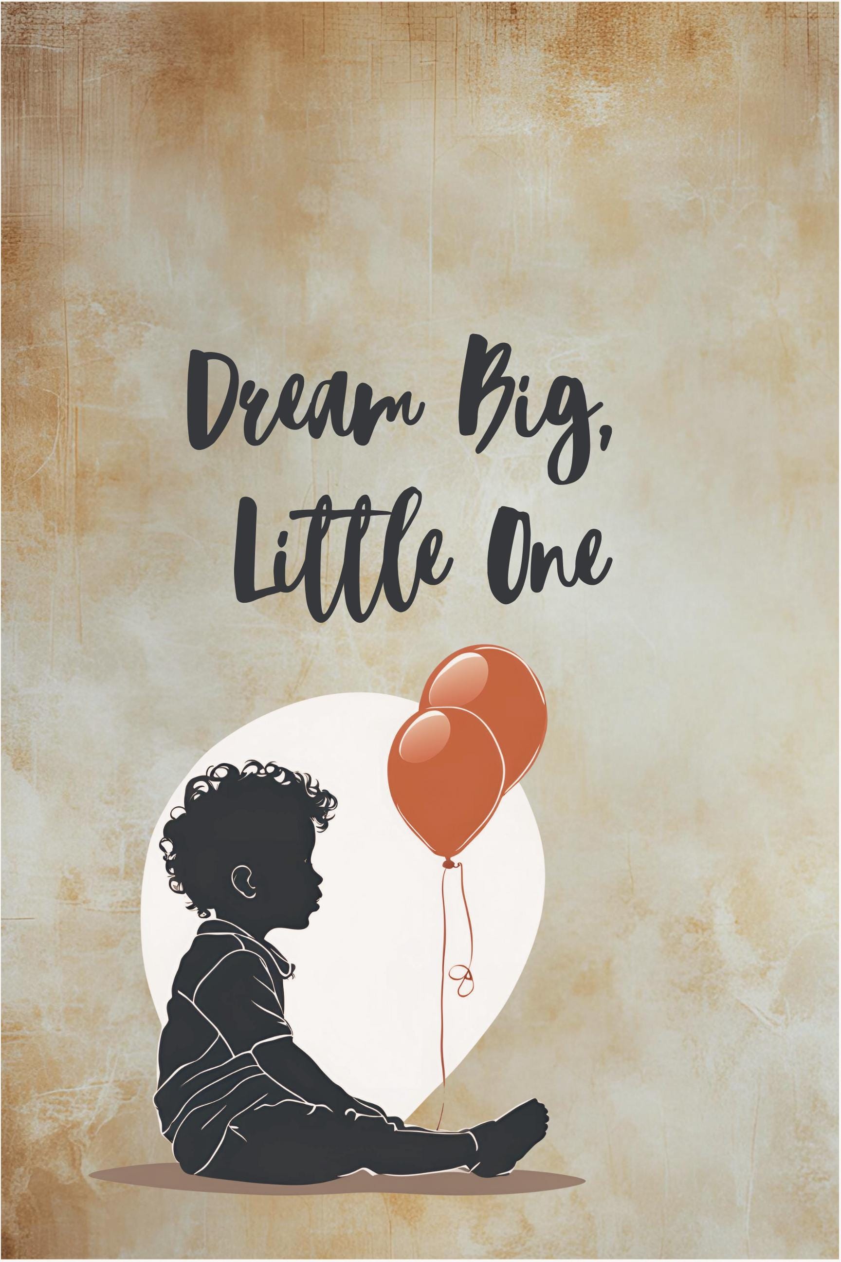 Dream Big Kids Poster - Inspirational Wall Art With Sitting Child ...