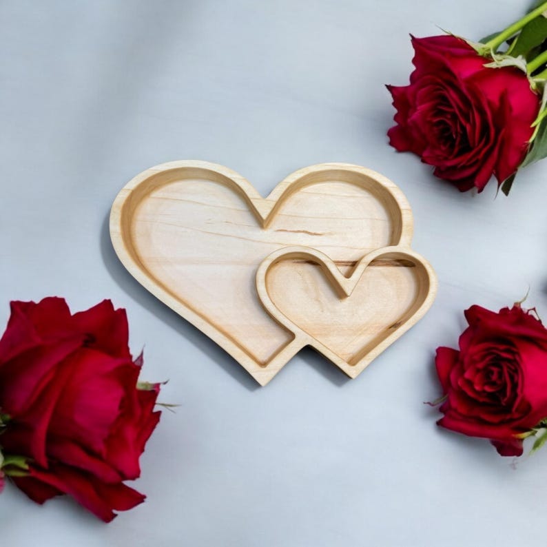 Double Heart Tray Ambrosia Maple - Etsy