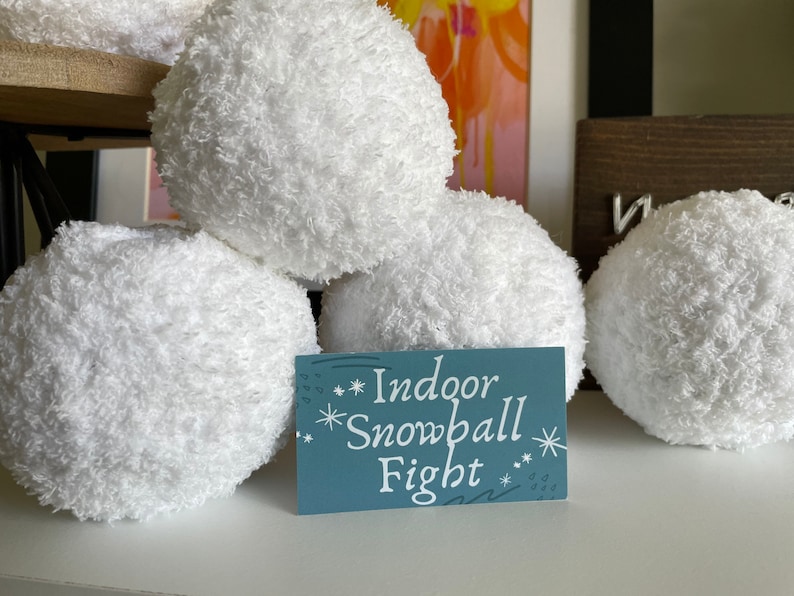 Handmade Indoor Snowball Fight // Set of 6 Large Snowballs - Etsy