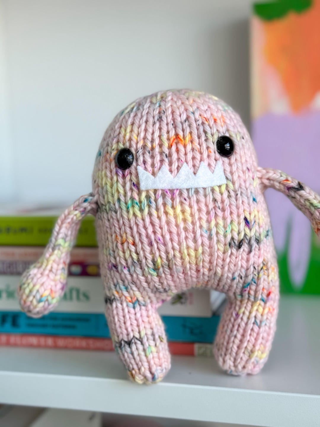 Harriet Monster // Light Pink Speckle Stuffed Monster Toy // OOAK Hand ...