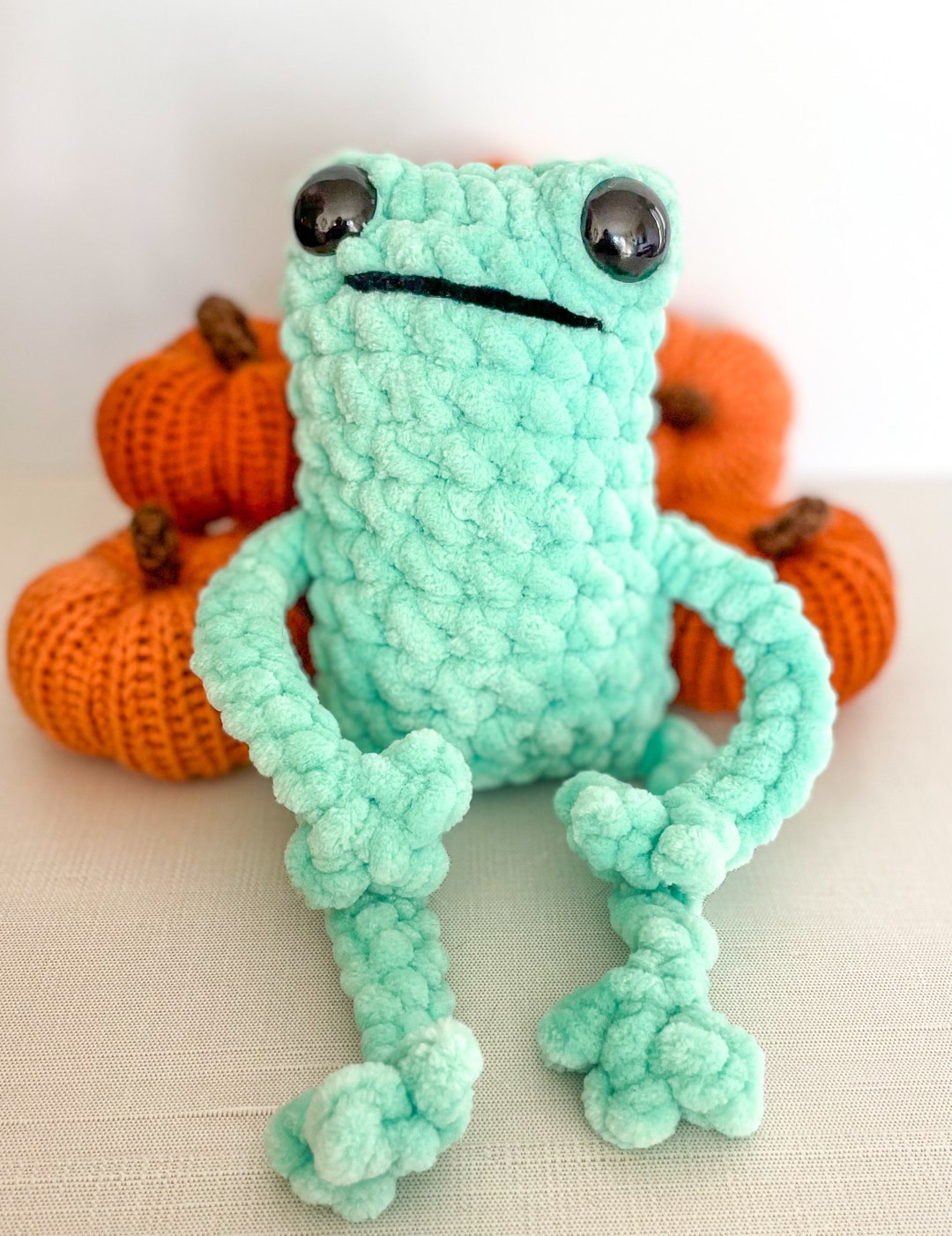 Fritz the Froggy // Green Leggy Crocheted Frog Toy // Handmade Frog - Etsy