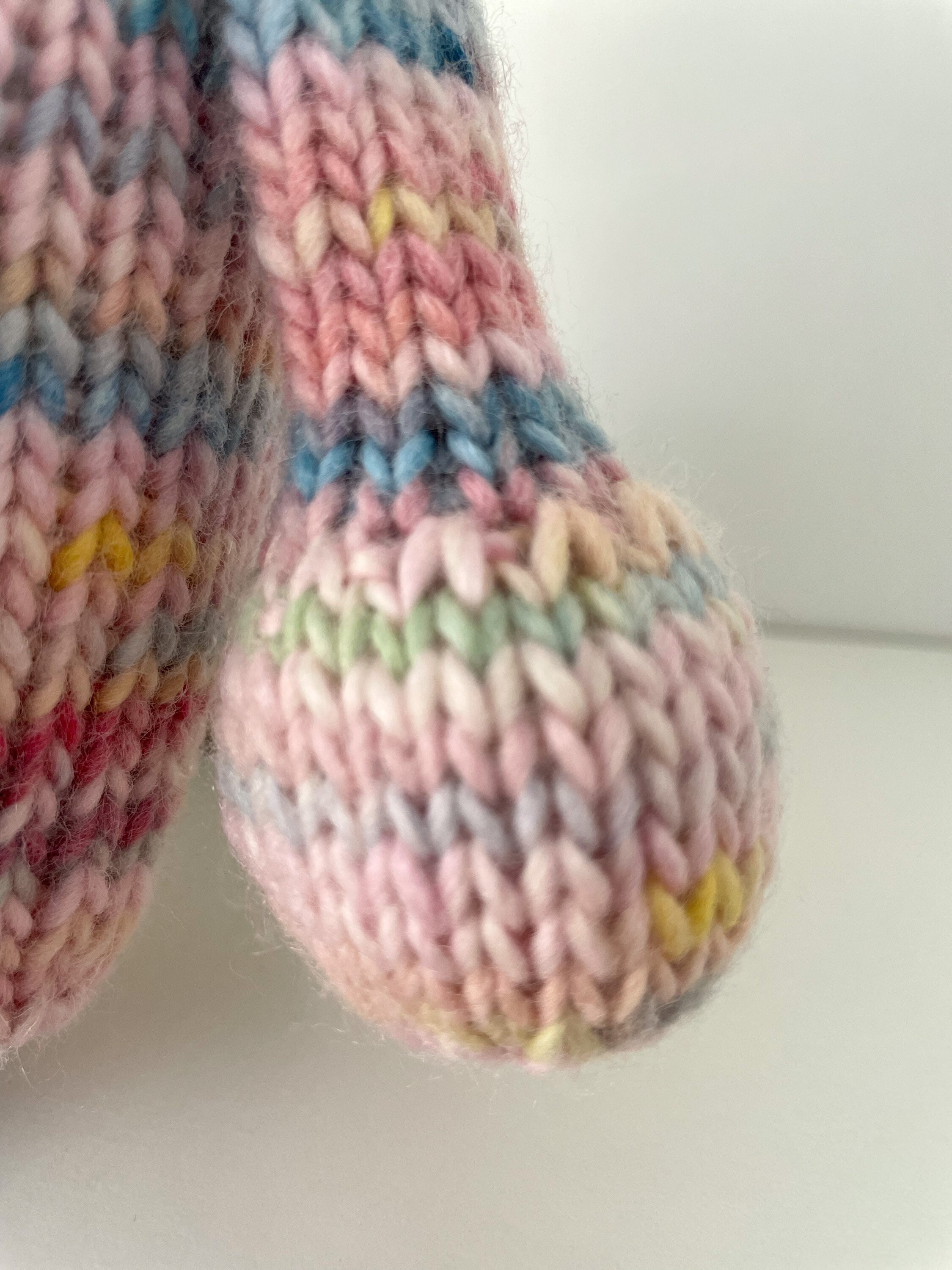 Evelyn Monster // Pink Rainbow Speckle Stuffed Monster Toy // Hand Knit ...