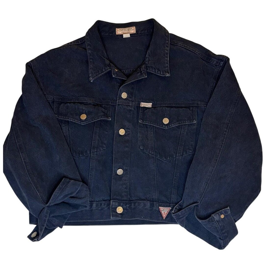 Vintage Guess Blue Denim Jacket - Made in USA - XL - Etsy