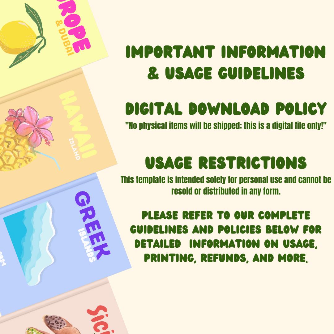 Customisable Greece Travel Photo Album Template - Printable Instant ...