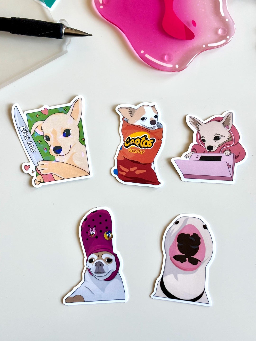 Funny Dog Meme Vinyl Stickers Waterproof Animal Stickers for Dog Lovers ...