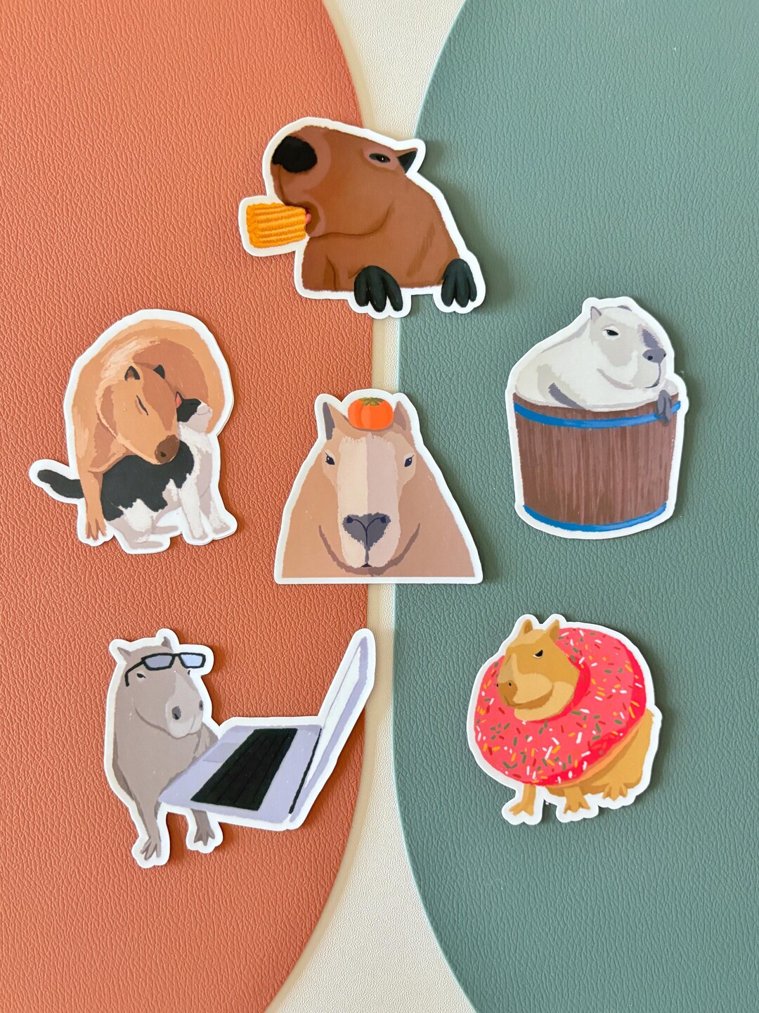 Capybara Vinyl Stickers for Waterbottles, Laptops, and Notebooks | Cute ...