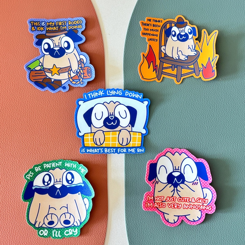 Pug Sticker Pack - Etsy