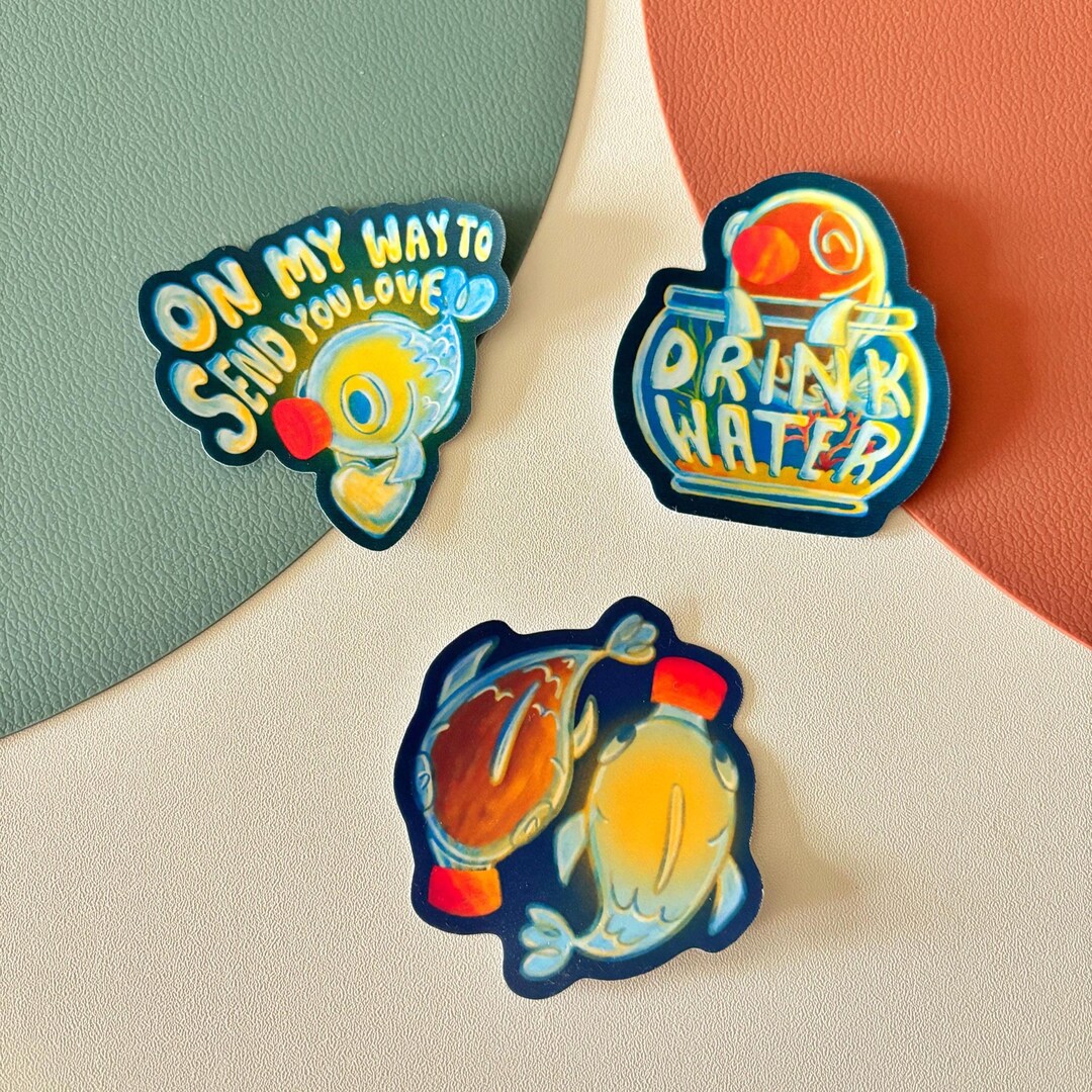 Cute Soy Sauce Fish Vinyl Sticker Packs for Waterbottles, Laptops ...