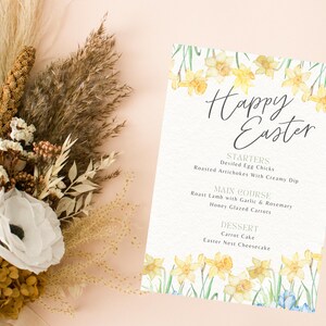 Editable Easter Menu Template | Printable Easter Dinner Menu | Instant ...