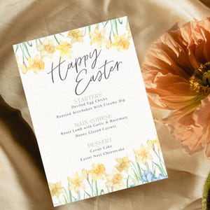 Editable Easter Menu Template | Printable Easter Dinner Menu | Instant ...