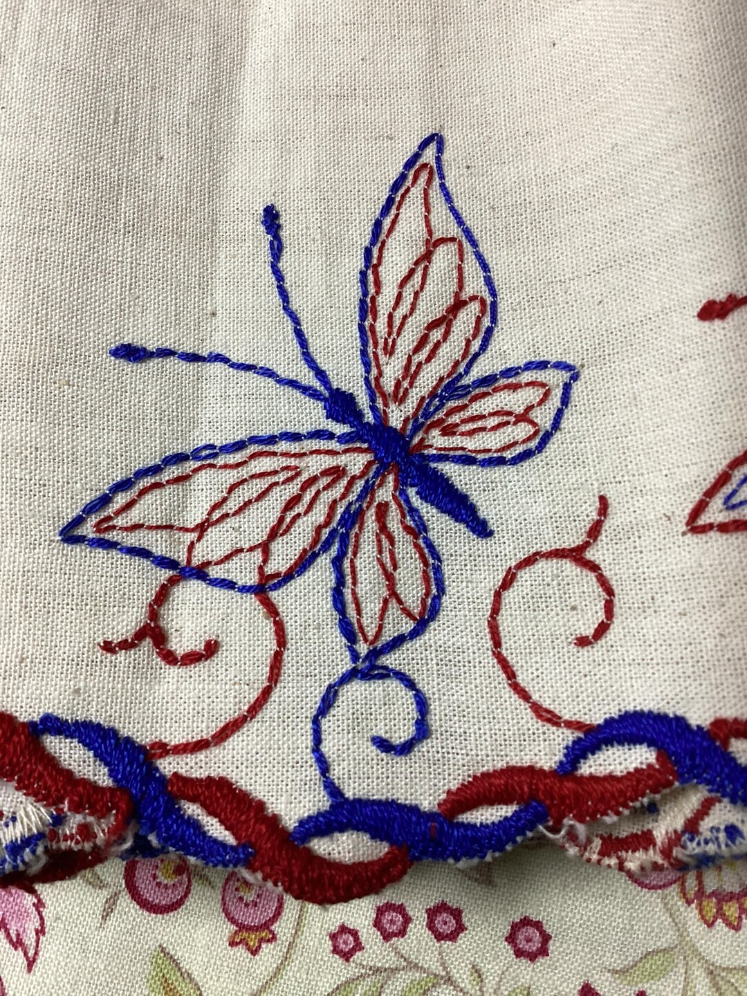 Vintage French Shelf Edging, Trim, Embroidered Butterflies, 2 Yards ...