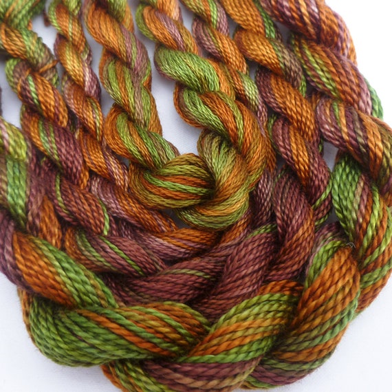 Color Embroidery Green Embroidery Thread Green and Orange | Etsy