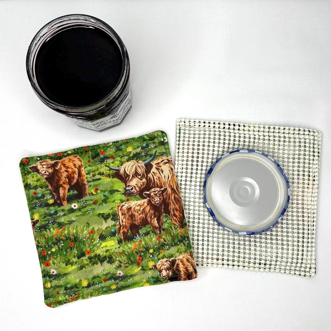 Highland Cow Fabric Jar Opener, Rubber Grip - Etsy