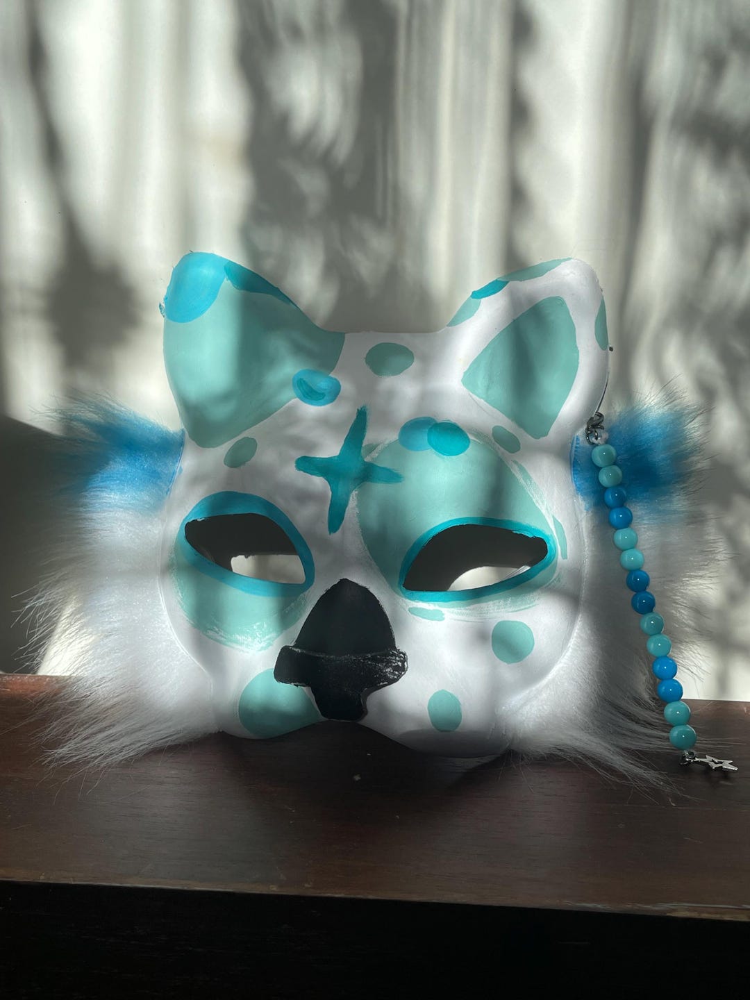 Blue Spotted Cat Mask- Therian- Unique- - Etsy