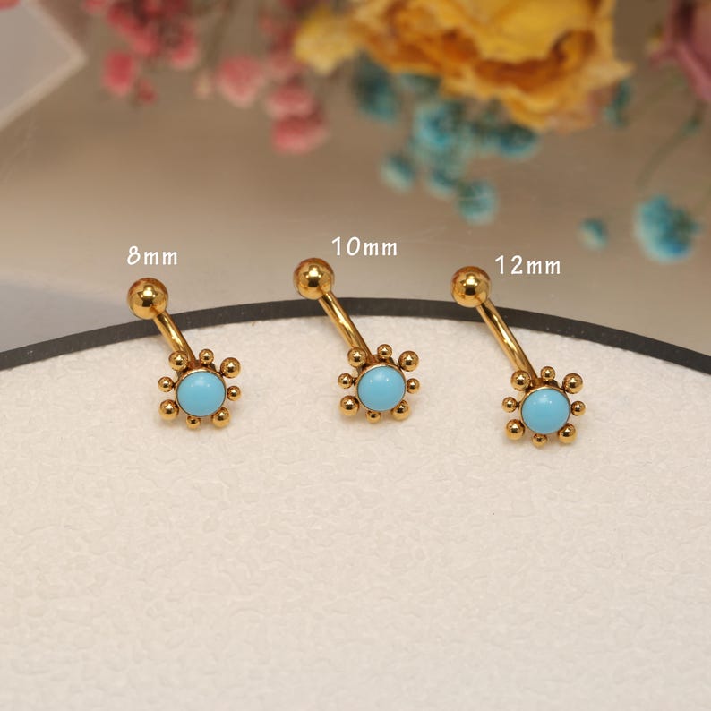 Turquoise Belly Button Ring Belly Button Piercing Jewelry 14g Body ...
