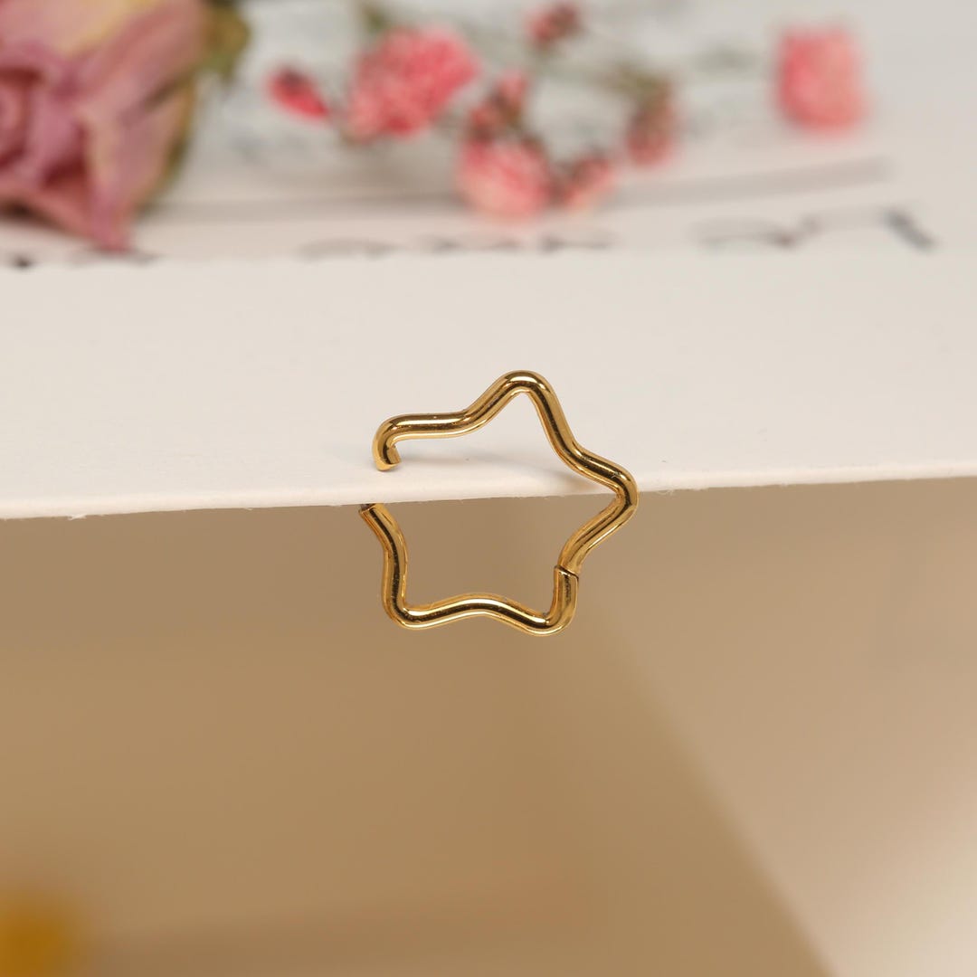 316l Five-pointed Star Nasal Septum Ring Star-shaped Nose Ring Conch ...