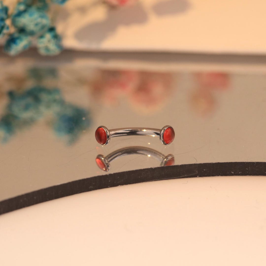 Blood Red Black Agate Unique Eyebrow Piercing Eyebrow Studs Cool Nail ...
