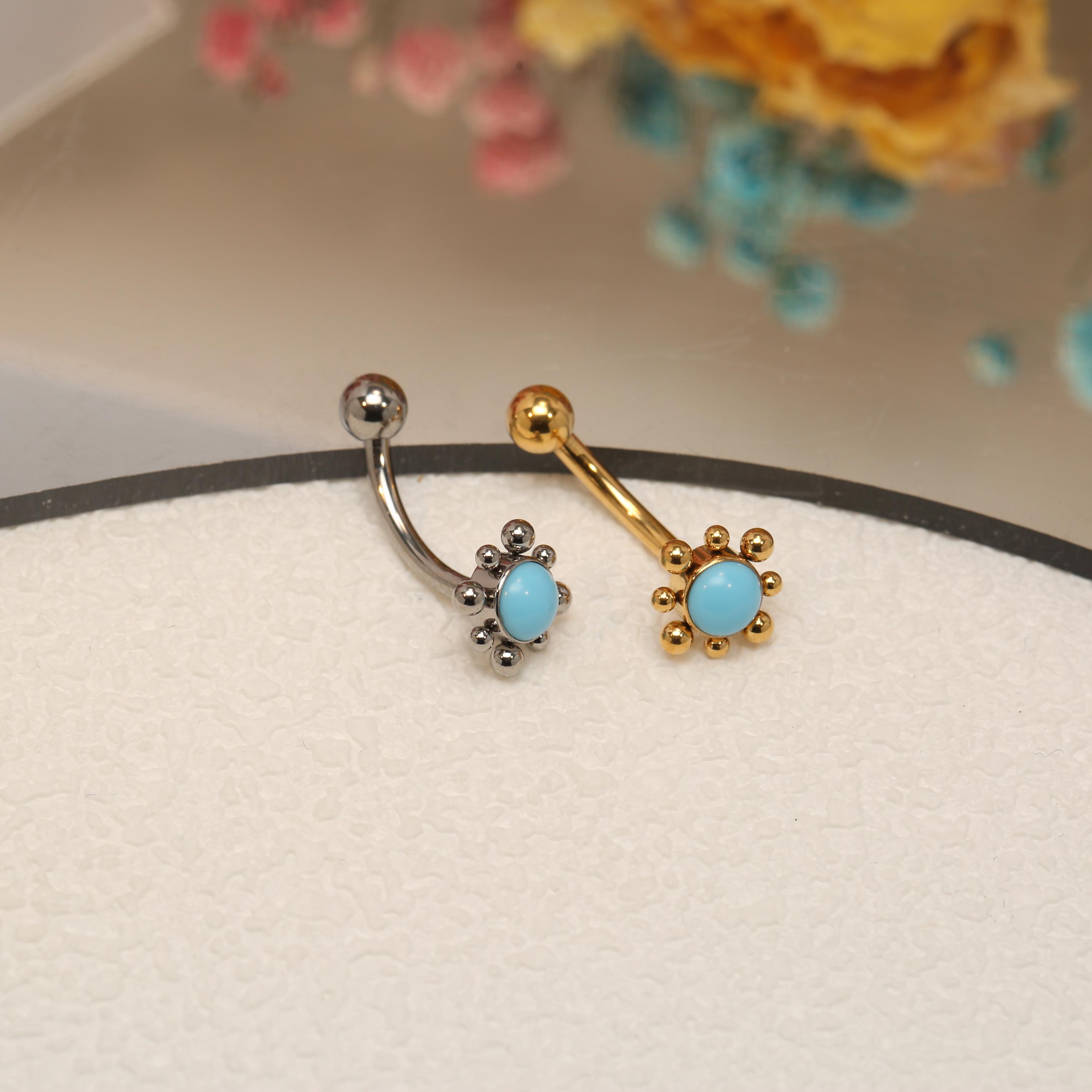 Turquoise Belly Button Ring Belly Button Piercing Jewelry 14g Body ...