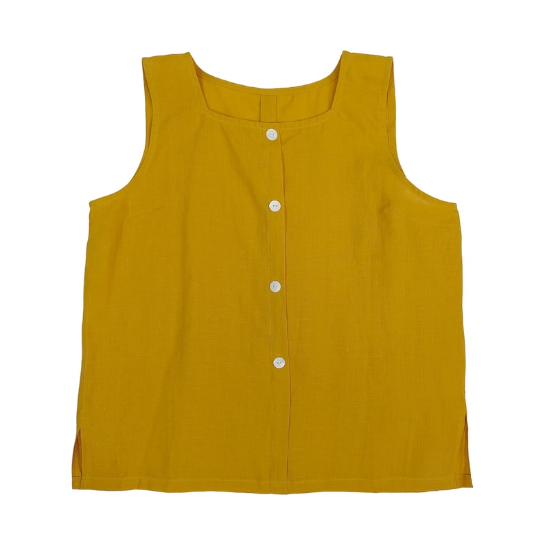 Linen Sleeveless Button Top Japanese Minimal Style 3 Colors - Etsy