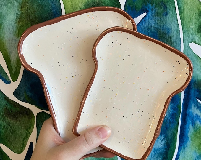 Ceramic Toast Plate Set - Etsy