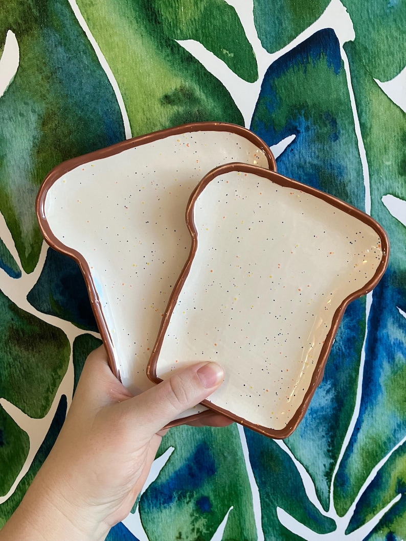 Ceramic Toast Plate Set - Etsy