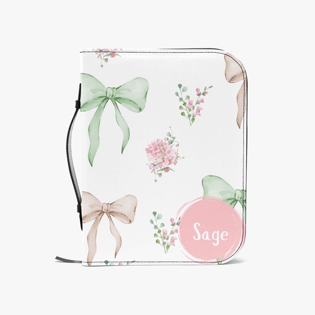 Coquette Bible Cover, Floral Bible Cover, Customizable Bible Cover ...
