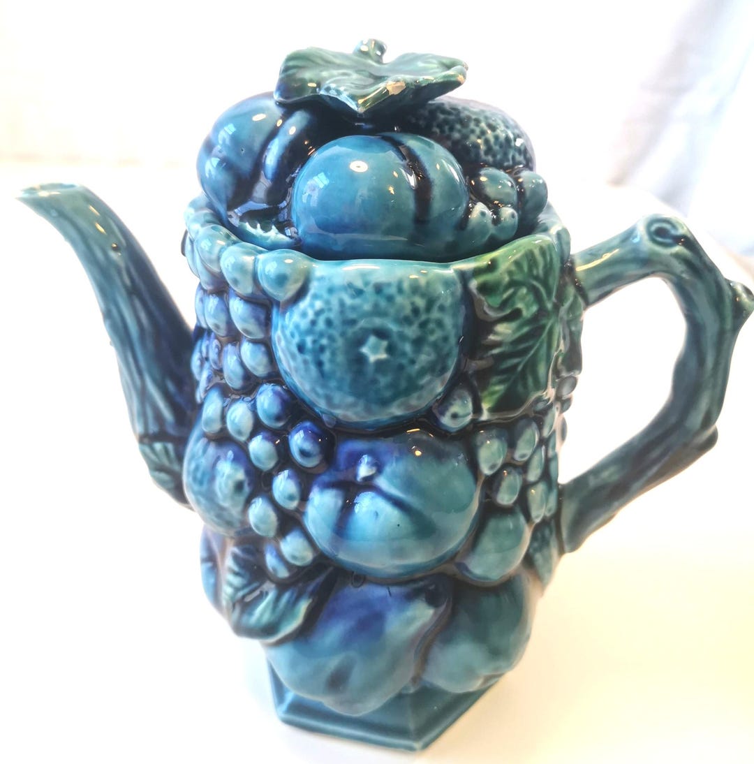 Inarco “mood Indigo” Blue Fruit Ceramic Server E2430 –japan 1960s 8 ...