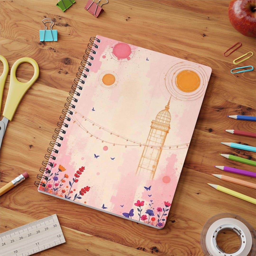 Whimsical Floral A5 Notebook | Softcover Spiral Journal for Crafters ...