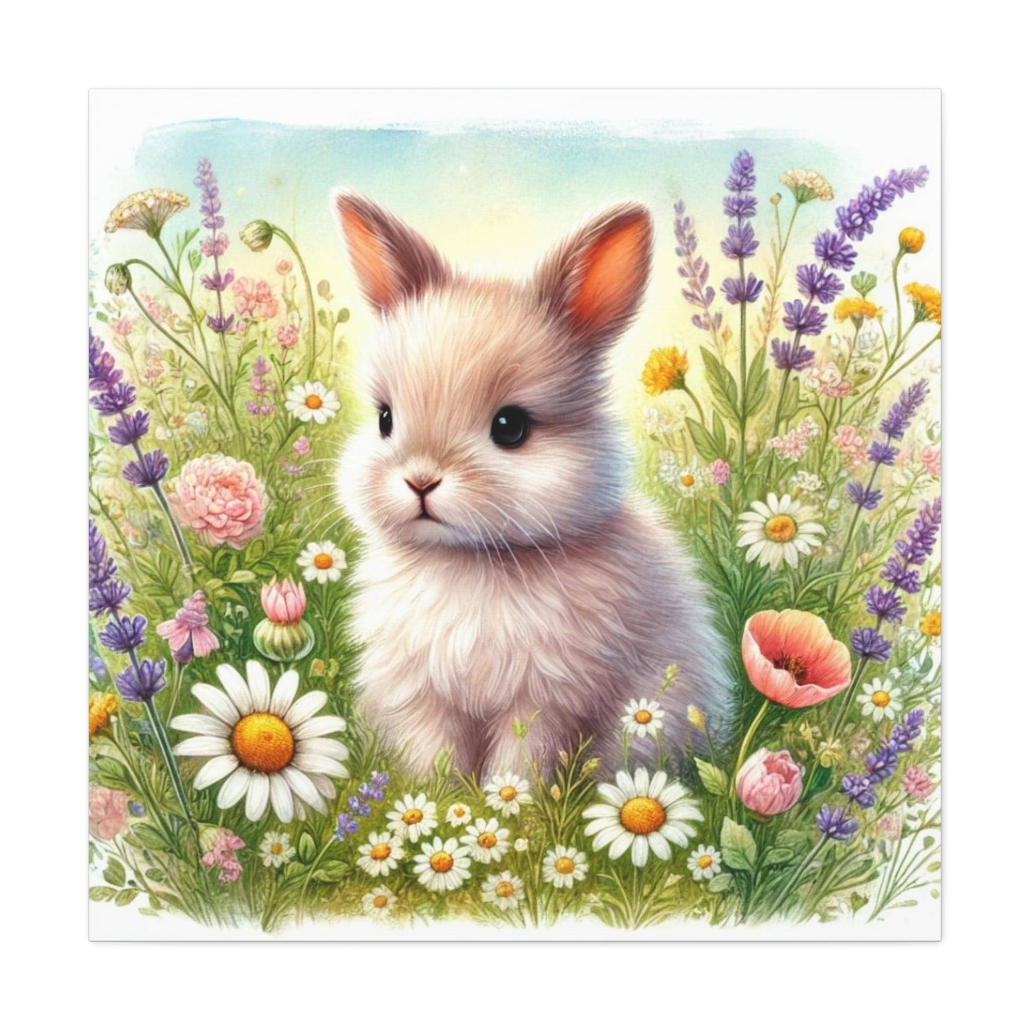 Adorable Bunny Canvas Art, Perfect Home Decor, Cute Gift for Animal ...