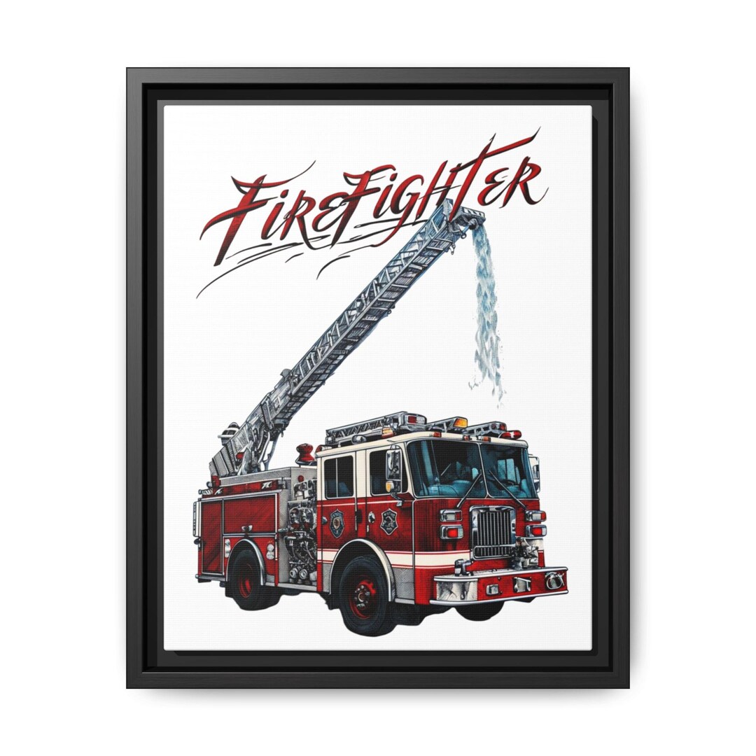 Firefighter Wall Art, Fire Truck Print, Firefighter Gift for Him, Fire ...