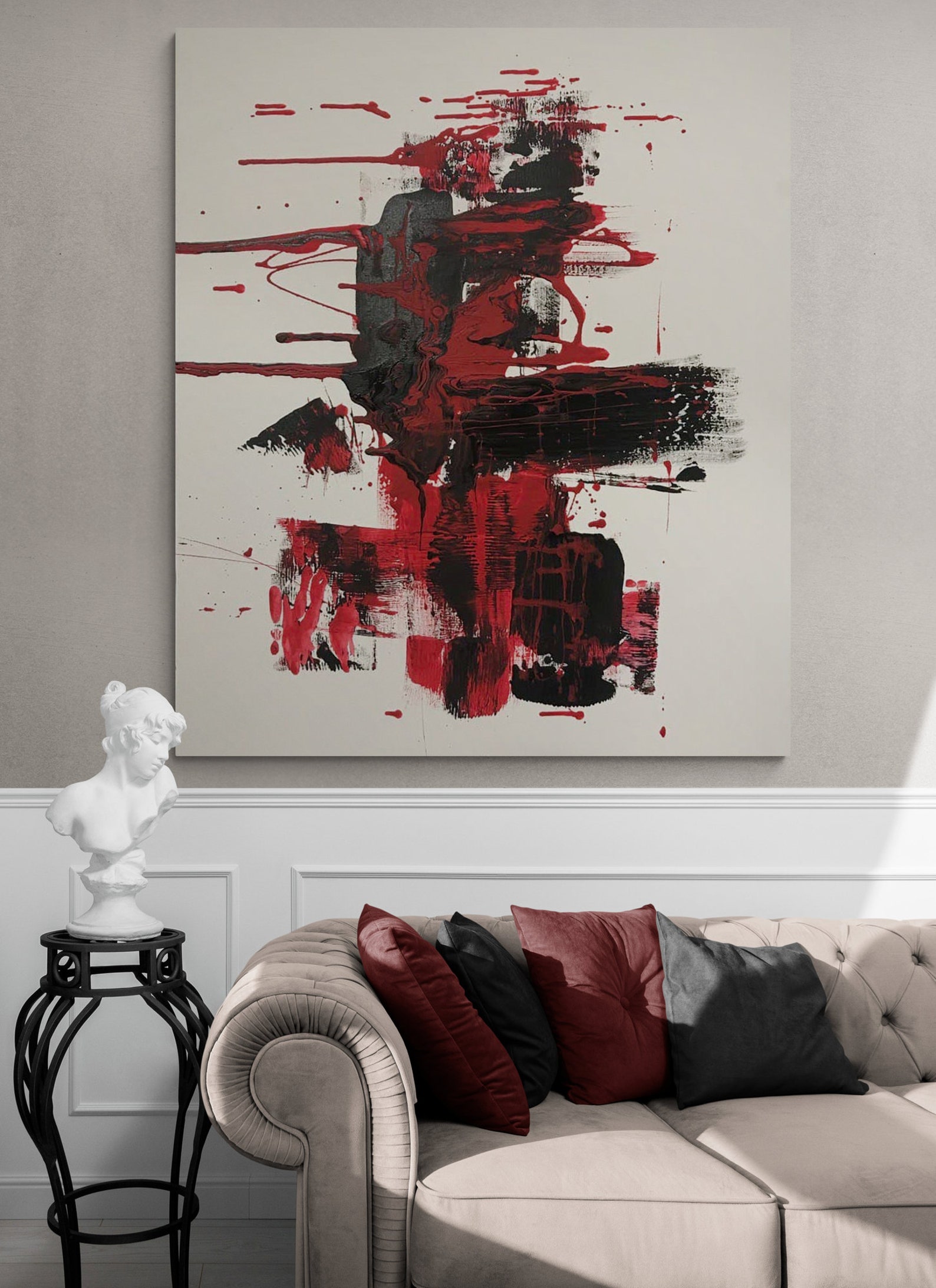 Red Black Abstract Art Home Decor Print Wall Art Print | Etsy