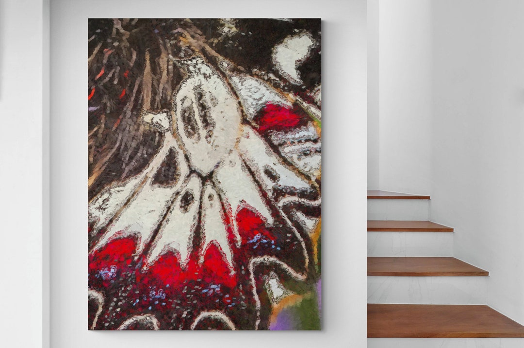 Red, Black Abstract Art Print, Home Décor Canvas Art Print, Bedroom ...