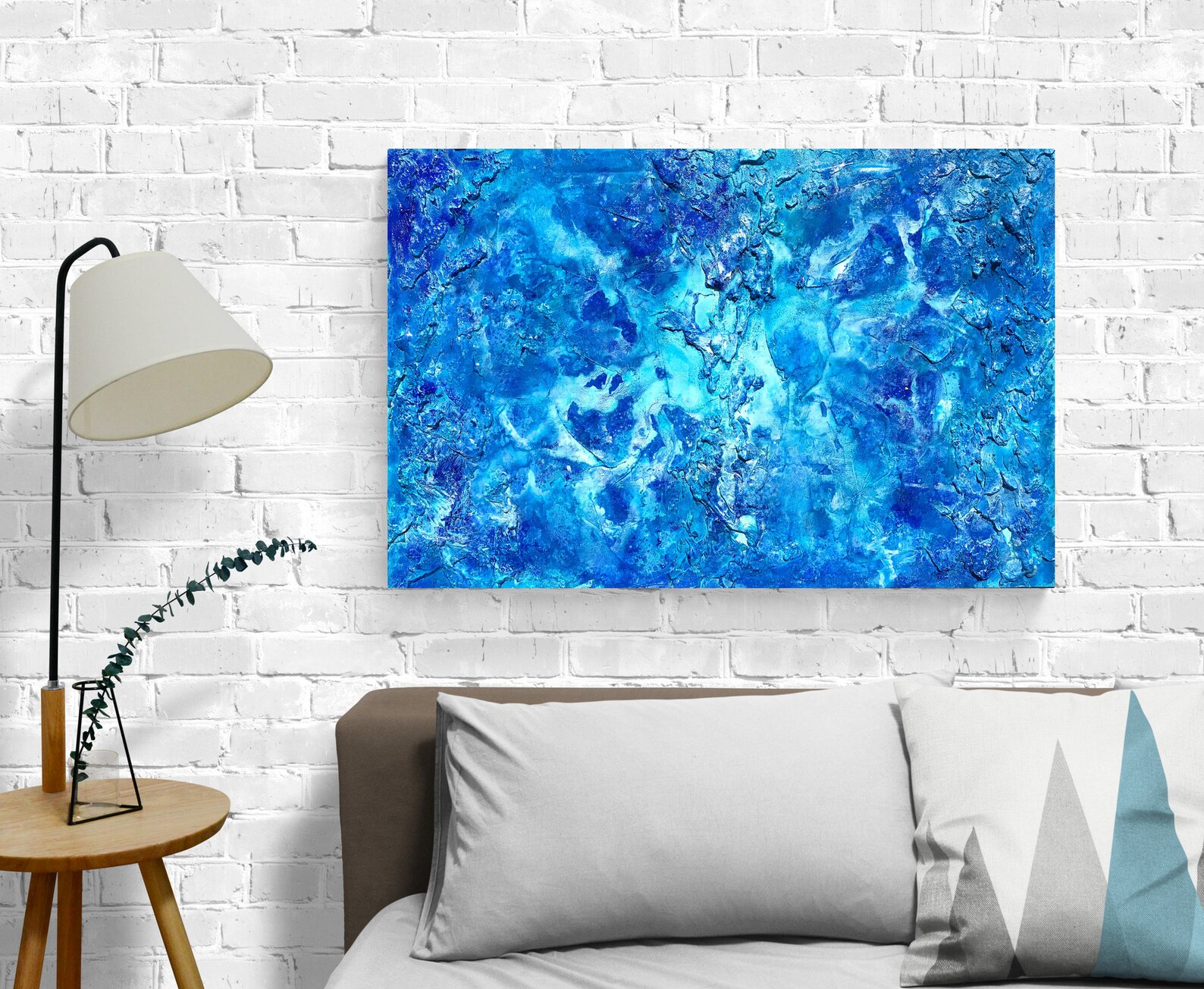Blue Wall Art Abstract Painting Print Home Decor Print | Etsy