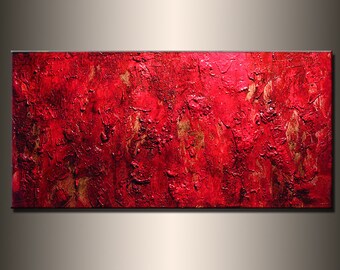 Red Canvas Painting | Etsy