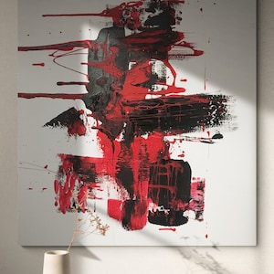 Red Black Abstract Art, Home Decor Print, Wall Art Print, Abstract ...