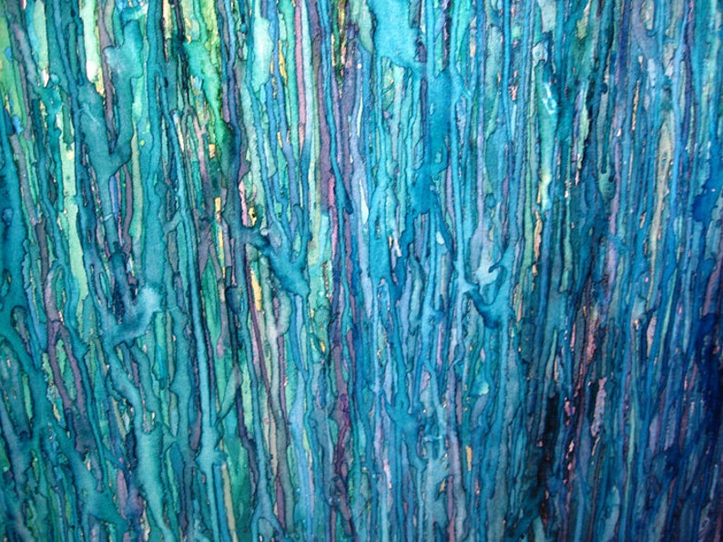 Pintura abstracta Azul grande original Arte abstracto verde | Etsy