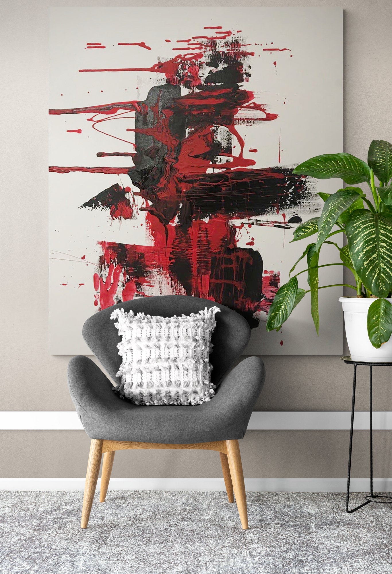 Red Black Abstract Art Home Decor Print Wall Art Print | Etsy