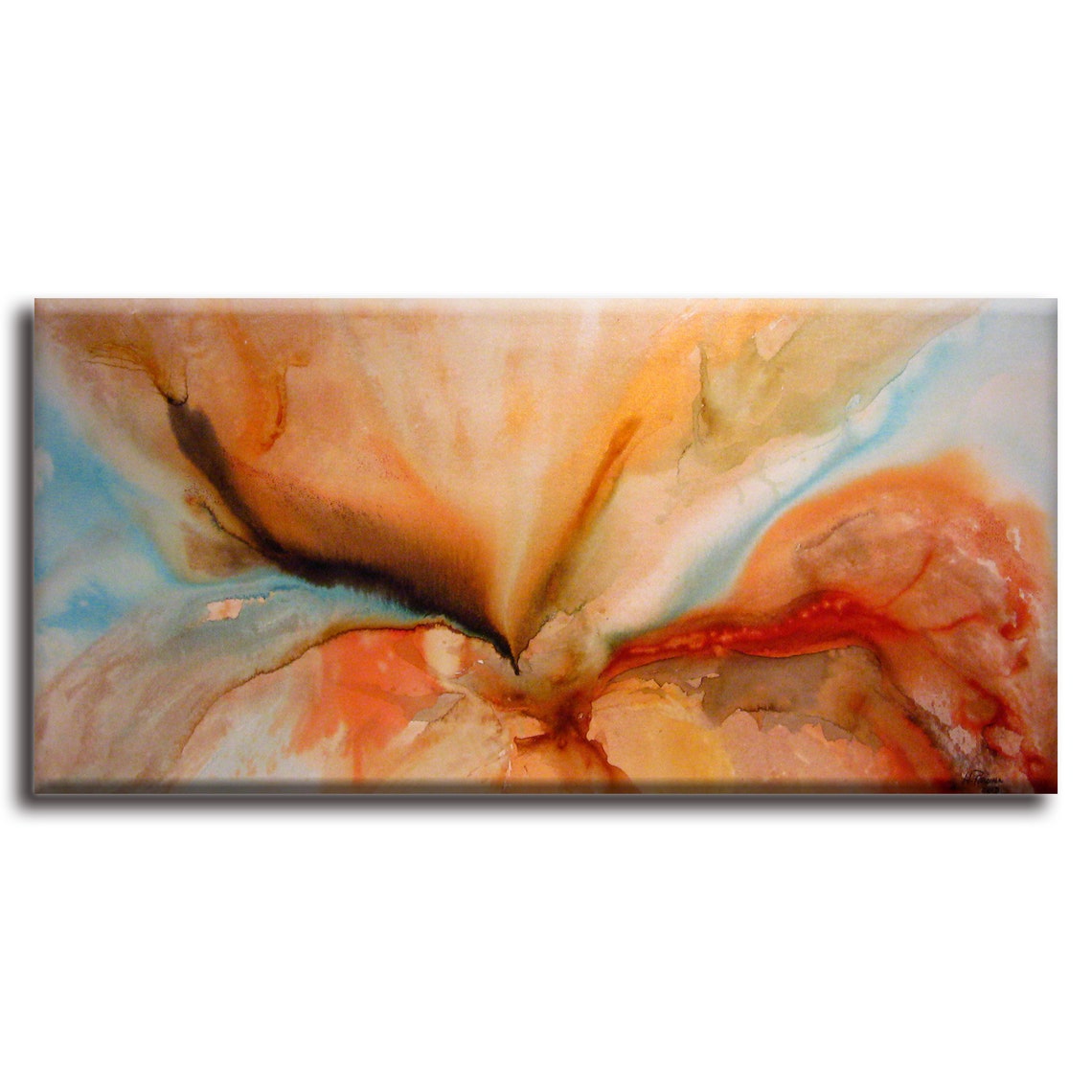 Blue Orange Abstract Wall Art Print Home Décor Canvas Print | Etsy