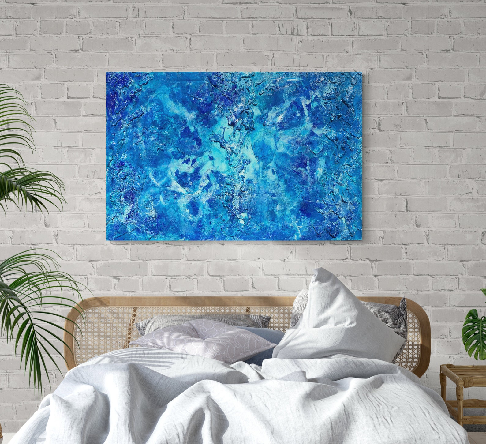 Blue Wall Art Abstract Painting Print Home Decor Print | Etsy