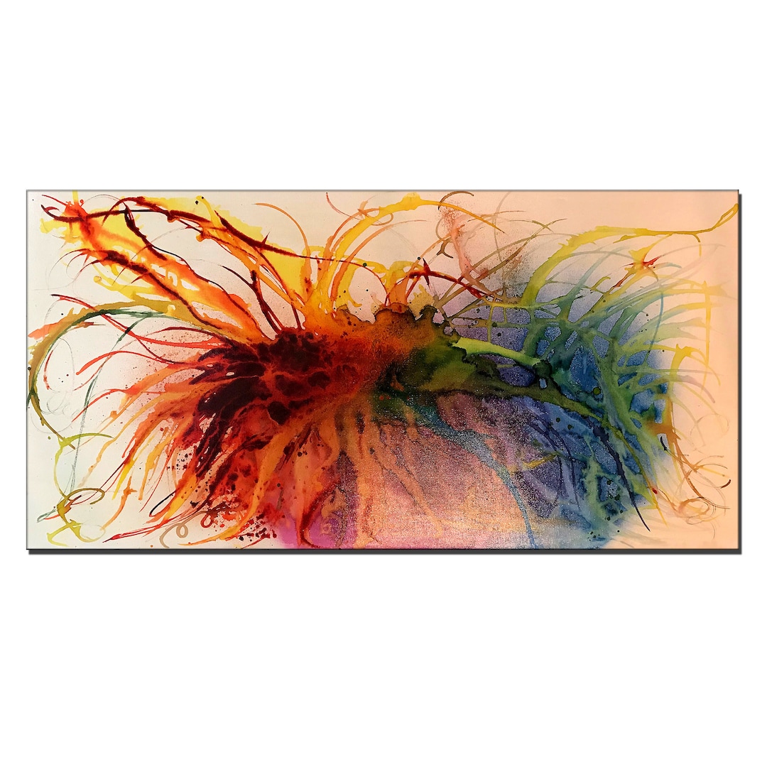 Colorful Abstract Painting Print, Home Decor Print, Bedroom Canvas ...