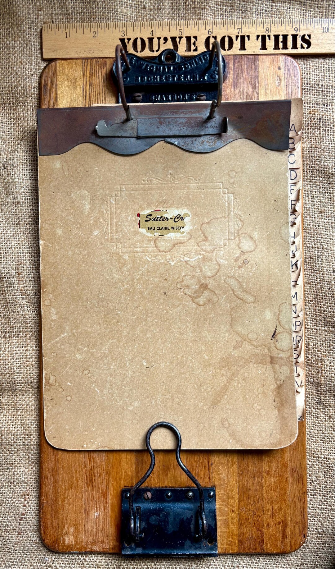 Antique Shannon's Clipboard: Wood & Metal Receipt Holder, 1879 Patent ...