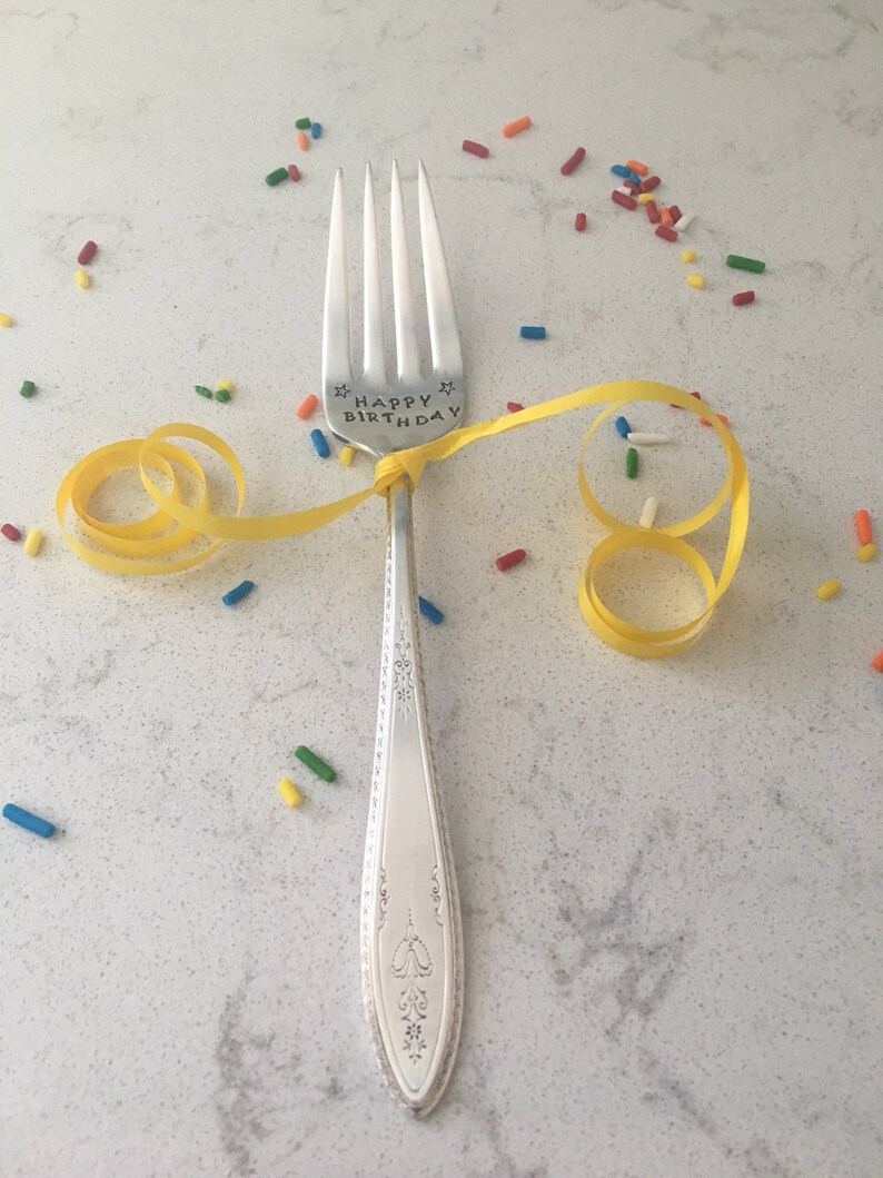 Happy Birthday Fork - Etsy