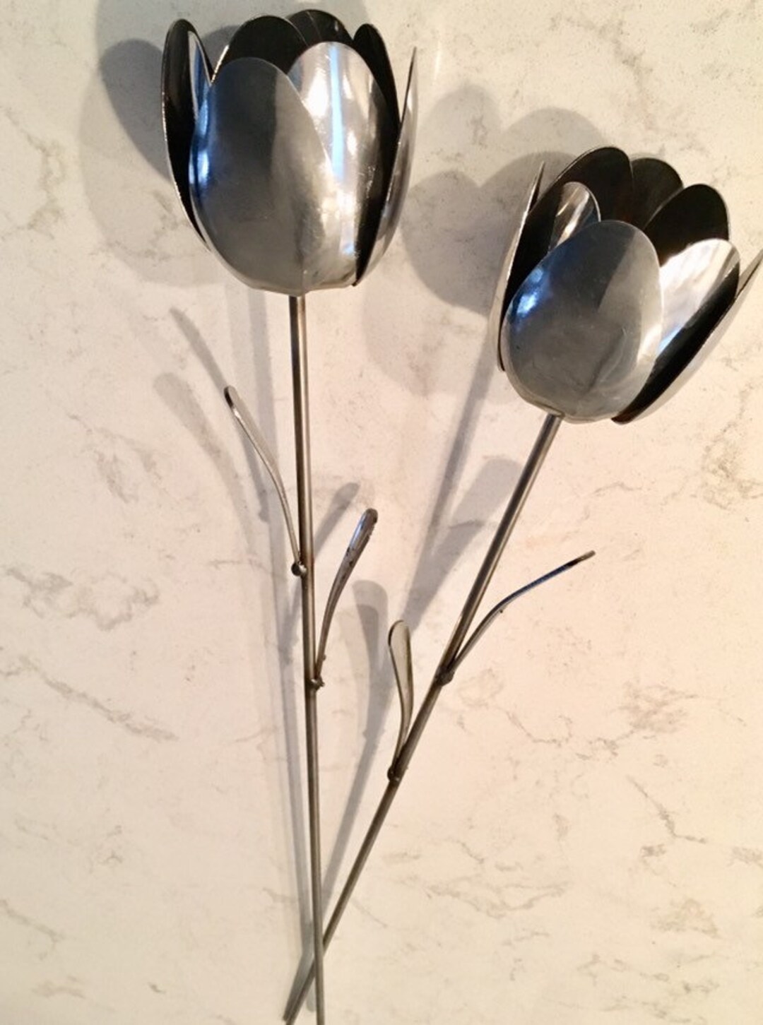 Garden Art Tulips Repurposed Spoons Candle Holders Upcycled Silverware ...