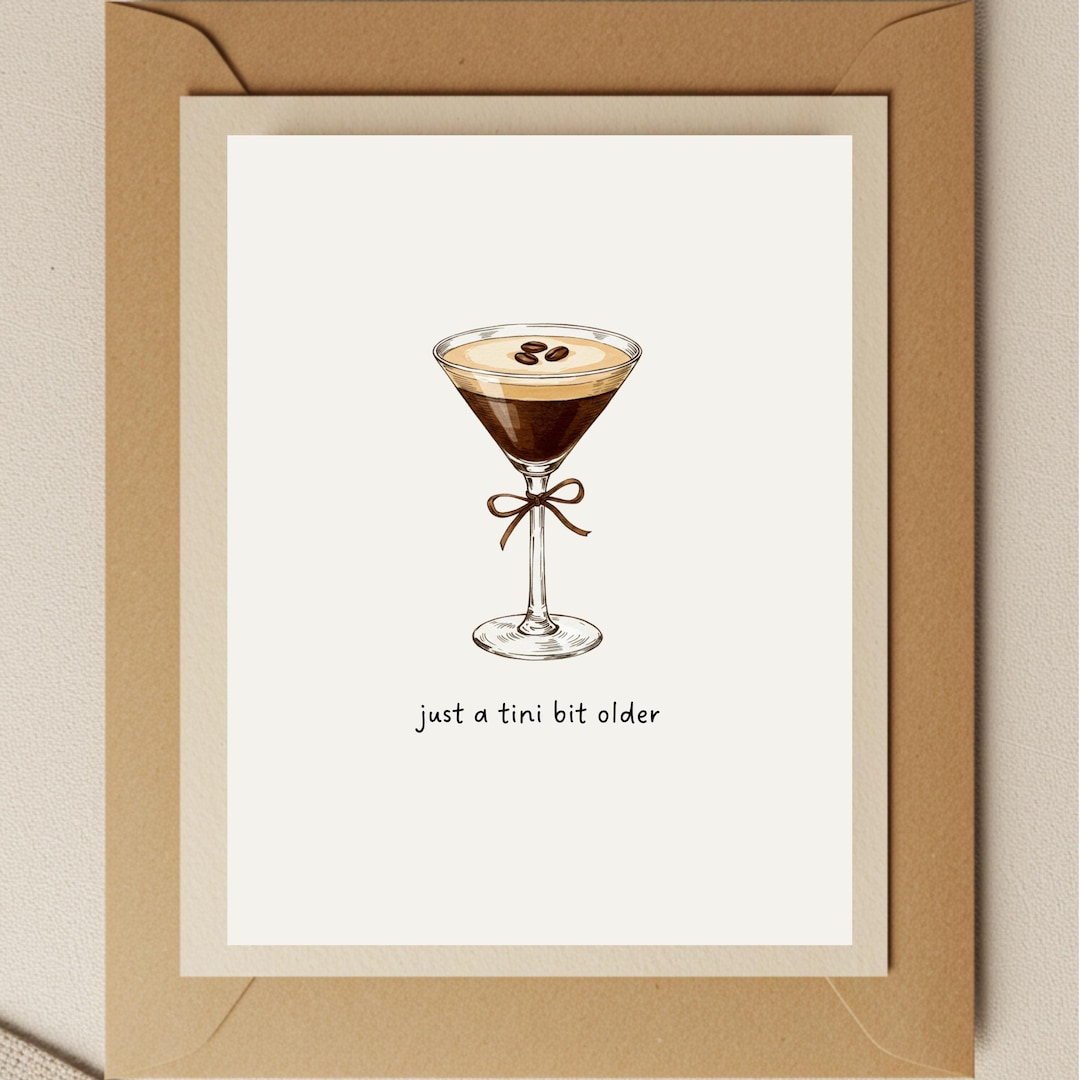 Funny Espresso Martini Birthday Card: Watercolor Cocktail Greeting - Etsy