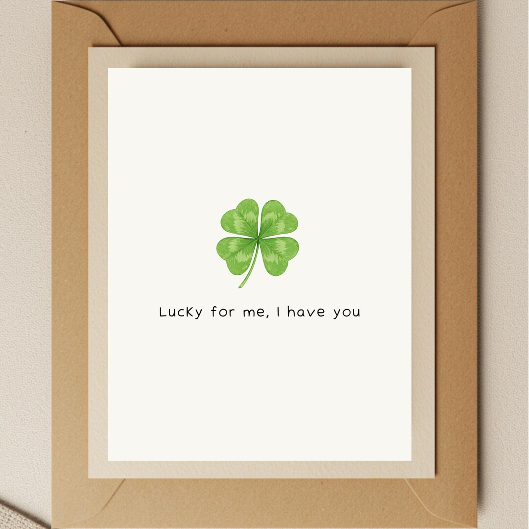 Watercolor Four-leaf Clover Card: Lucky Friendship Greeting - Etsy