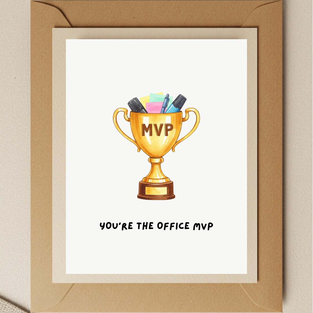 Office MVP Trophy Card – Funny Workplace Appreciation, Employee ...