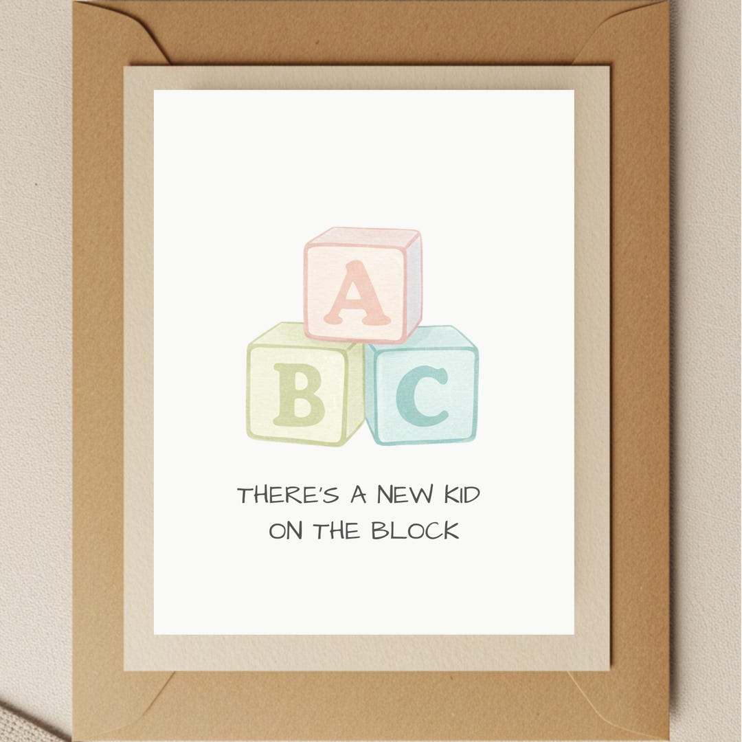 New Baby Card – Watercolor ABC Blocks, Baby Shower Gift - Etsy