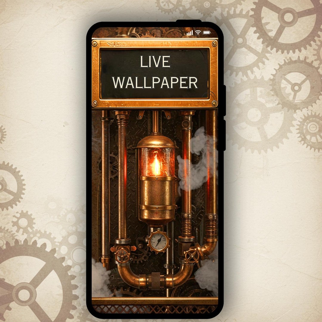 Steampunk Live Wallpaper: iPhone Lock Screen Background, Looping Moving ...